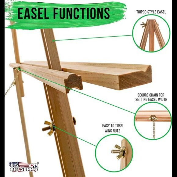 Holiday | 64 High Torrey Wooden Aframe Tripod Studio Artist Floor Easel ...